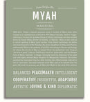 Myah | Name Art Print – Name Stories