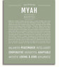 Myah Personalized Name Meaning Art Prints – Name Stories