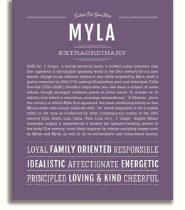 Myla | Name Art Print – Name Stories