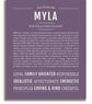 Myla Personalized Name Meaning Art Prints – Name Stories