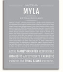 Myla Personalized Name Meaning Art Prints – Name Stories