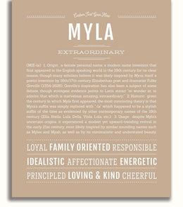 Myla | Name Art Print – Name Stories