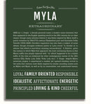 Myla Personalized Name Meaning Art Prints – Name Stories