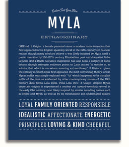Myla | Name Art Print – Name Stories