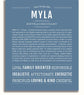 Myla Personalized Name Meaning Art Prints – Name Stories