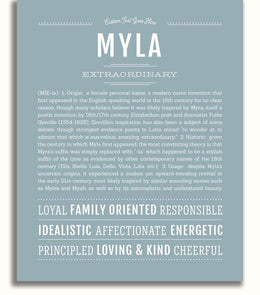 Myla | Name Art Print - Personalized Custom Gifts – Name Stories