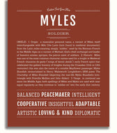 Myles Personalized Name Meaning Art Prints – Name Stories