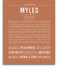 Myles Personalized Name Meaning Art Prints – Name Stories