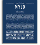 Mylo Personalized Name Meaning Art Prints – Name Stories