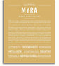 Myra Personalized Name Meaning Art Prints – Name Stories
