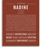 Nadine Personalized Name Meaning Art Prints – Name Stories