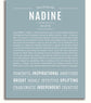 Nadine Personalized Name Meaning Art Prints – Name Stories