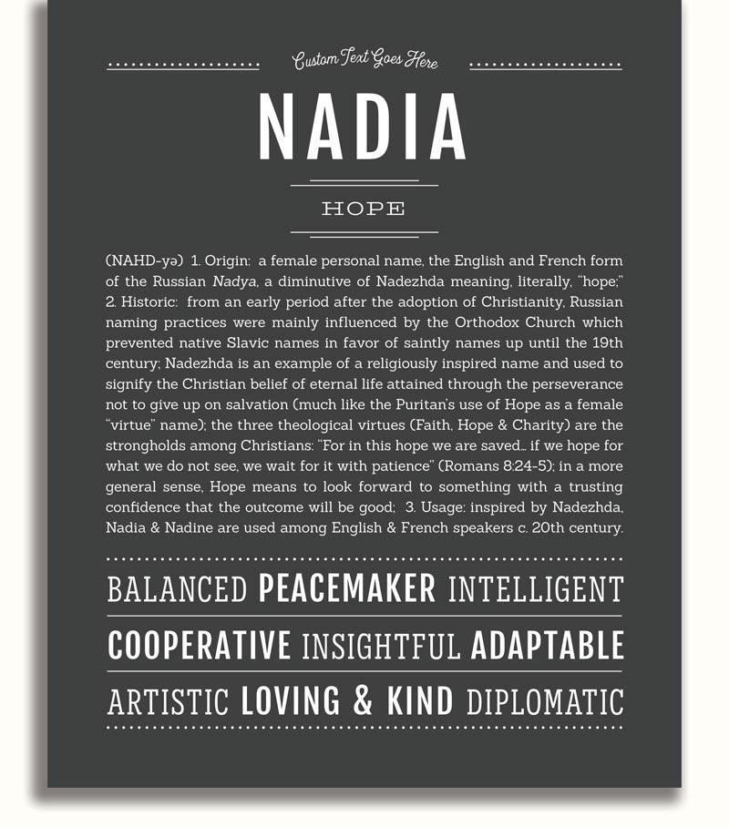 Nadia | Name Art Print – Name Stories
