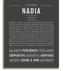 Nadia | Name Art Print – Name Stories