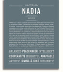 Nadia | Name Art Print – Name Stories