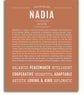 Nadia | Name Art Print – Name Stories