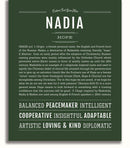 Nadia | Name Art Print – Name Stories
