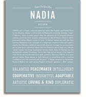 Nadia | Name Art Print – Name Stories