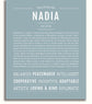 Nadia Personalized Name Meaning Art Prints – Name Stories