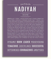 Nadiyah Personalized Name Meaning Art Prints – Name Stories