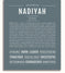 Nadiyah Personalized Name Meaning Art Prints – Name Stories