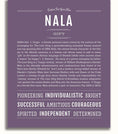Nala | Name Art Print – Name Stories