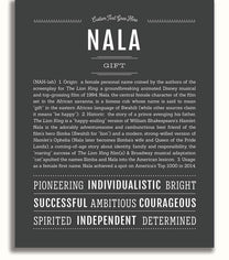 Nala | Name Art Print – Name Stories