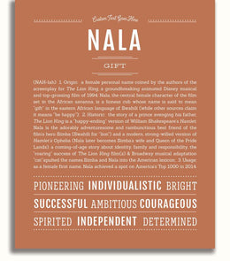 Nala | Name Art Print – Name Stories