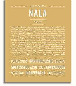 Nala | Name Art Print – Name Stories