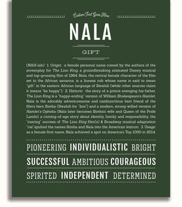 Nala | Name Art Print – Name Stories