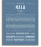 Nala Personalized Name Meaning Art Prints – Name Stories