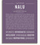 Nalu Personalized Name Meaning Art Prints – Name Stories