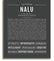 Nalu Personalized Name Meaning Art Prints – Name Stories