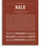 Nalu Personalized Name Meaning Art Prints – Name Stories