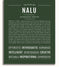 Nalu Personalized Name Meaning Art Prints – Name Stories