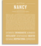 Nancy Personalized Name Meaning Art Prints – Name Stories