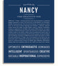 Nancy Personalized Name Meaning Art Prints – Name Stories