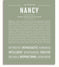 Nancy Personalized Name Meaning Art Prints – Name Stories