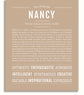 Nancy Personalized Name Meaning Art Prints – Name Stories