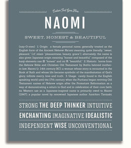 Naomi Personalized Name Meaning Art Prints – Name Stories