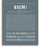 Naomi Personalized Name Meaning Art Prints – Name Stories