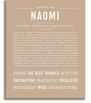 Naomi Personalized Name Meaning Art Prints – Name Stories