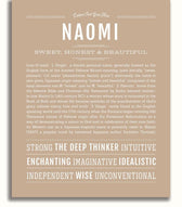 Naomi Personalized Name Meaning Art Prints – Name Stories