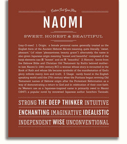 Naomi Personalized Name Meaning Art Prints – Name Stories