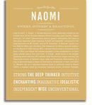 Naomi Personalized Name Meaning Art Prints – Name Stories