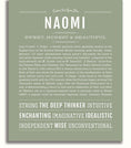 Naomi Personalized Name Meaning Art Prints – Name Stories