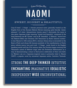 Naomi Personalized Name Meaning Art Prints – Name Stories