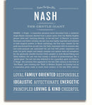 Nash Personalized Name Meaning Art Prints – Name Stories