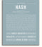 Nash Personalized Name Meaning Art Prints – Name Stories