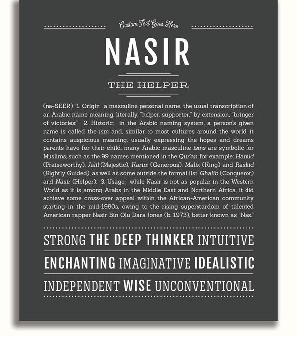 Nasir | Name Art Print - Personalized Custom Gifts – Name Stories